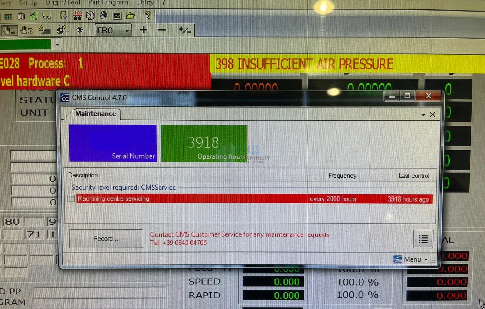 CMS MAXIMA 34 MB CNC Glass Work Center SOLD - Glass Machinery Direct
