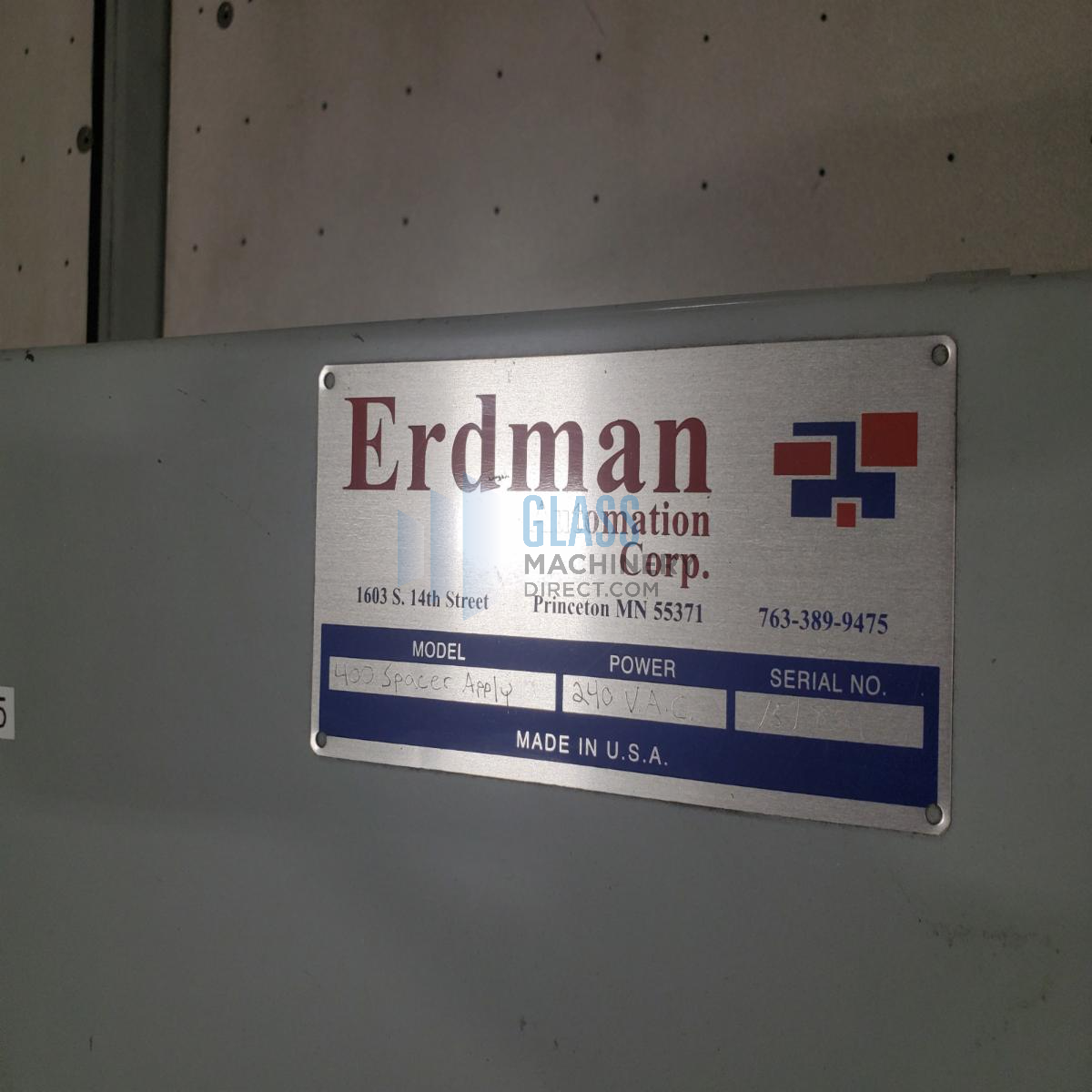 Erdman 400 Series Automated Super Spacer Applicator